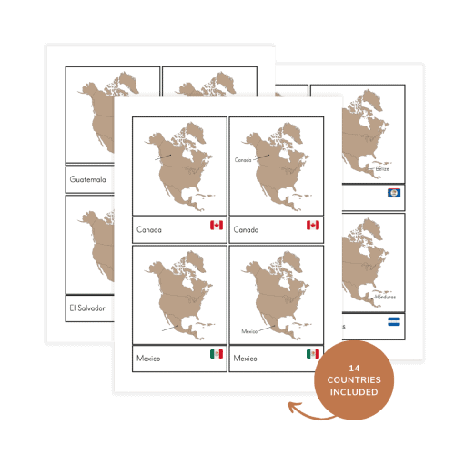 North America: 3-Part Map Cards - The Global Explorers Club