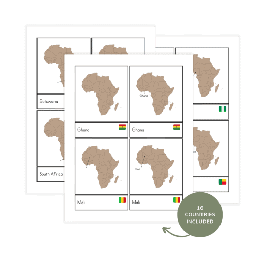 Africa: 3-Part Map Cards - The Global Explorers Club