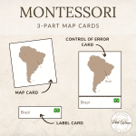South America: 3-Part Map Cards - The Global Explorers Club