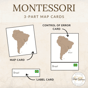 South America: 3-Part Map Cards - The Global Explorers Club