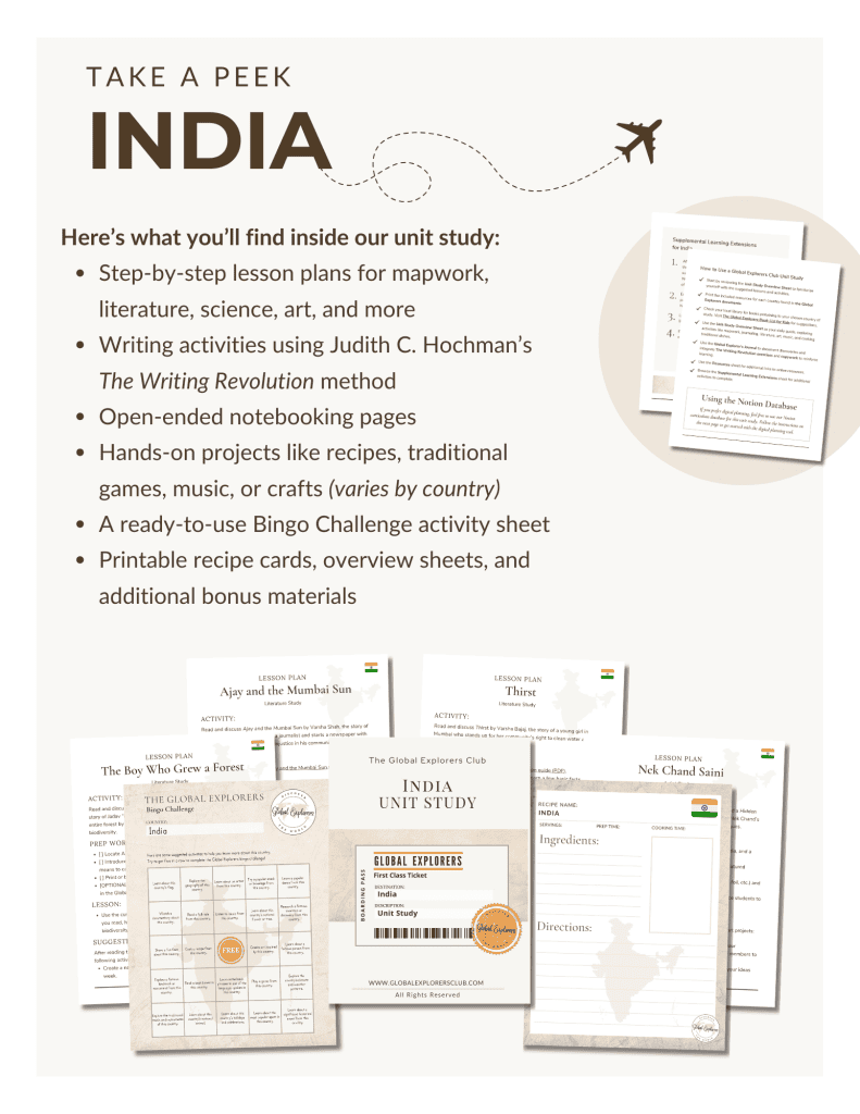 India Unit Study - The Global Explorers Club