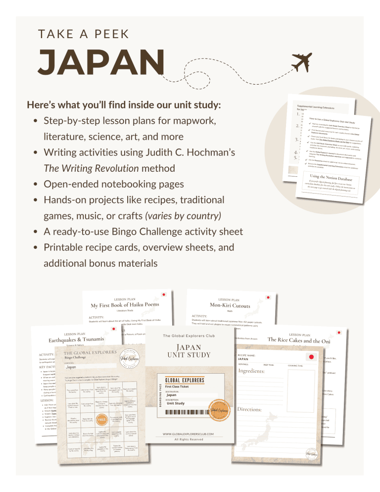 Japan Unit Study - The Global Explorers Club