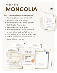 Mongolia Unit Study - The Global Explorers Club