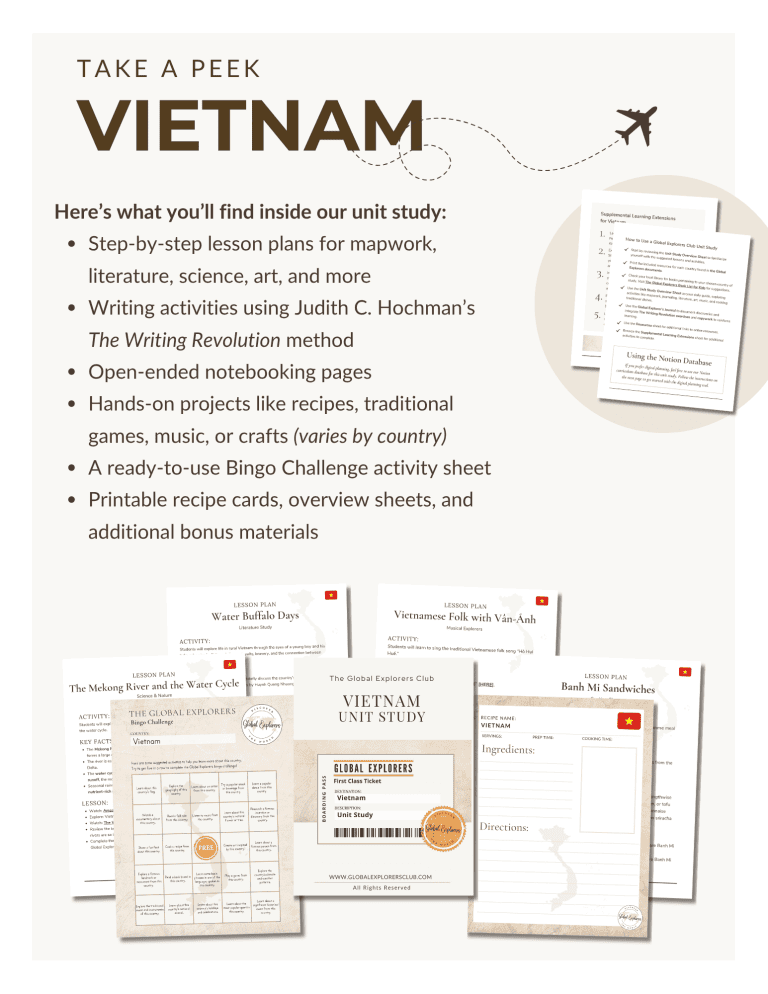 Vietnam Unit Study - The Global Explorers Club