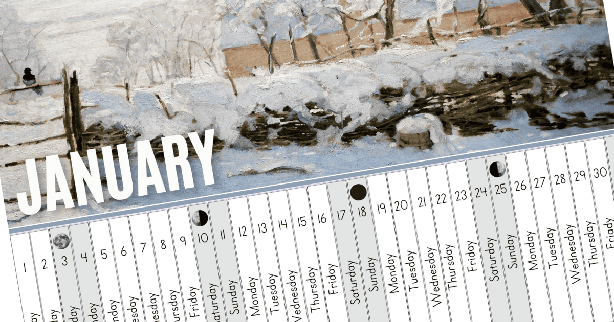2026 Montessori Linear Calendar: The Claude Monet Edition - The Global ...