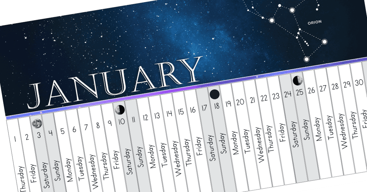 2026 Montessori Linear Calendar: Constellations in the Sky - The Global ...